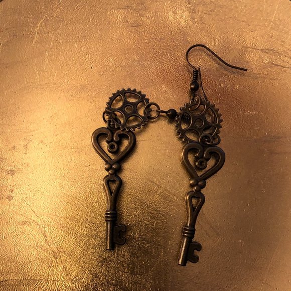 Hand Crafted | Jewelry | Steampunk Skeleton Key Earrings | Poshmark